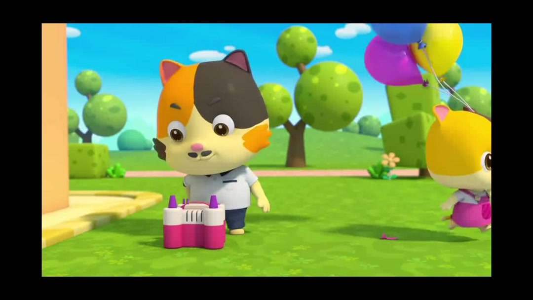 宝宝巴士游戏动画勇敢的救援队生日蛋糕飞上天啦