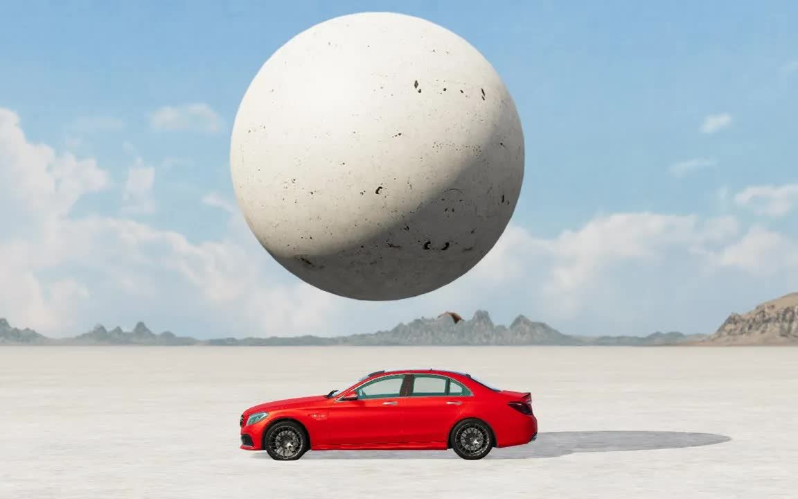 《BeamNG.drive》游戏之巨石球VS汽车