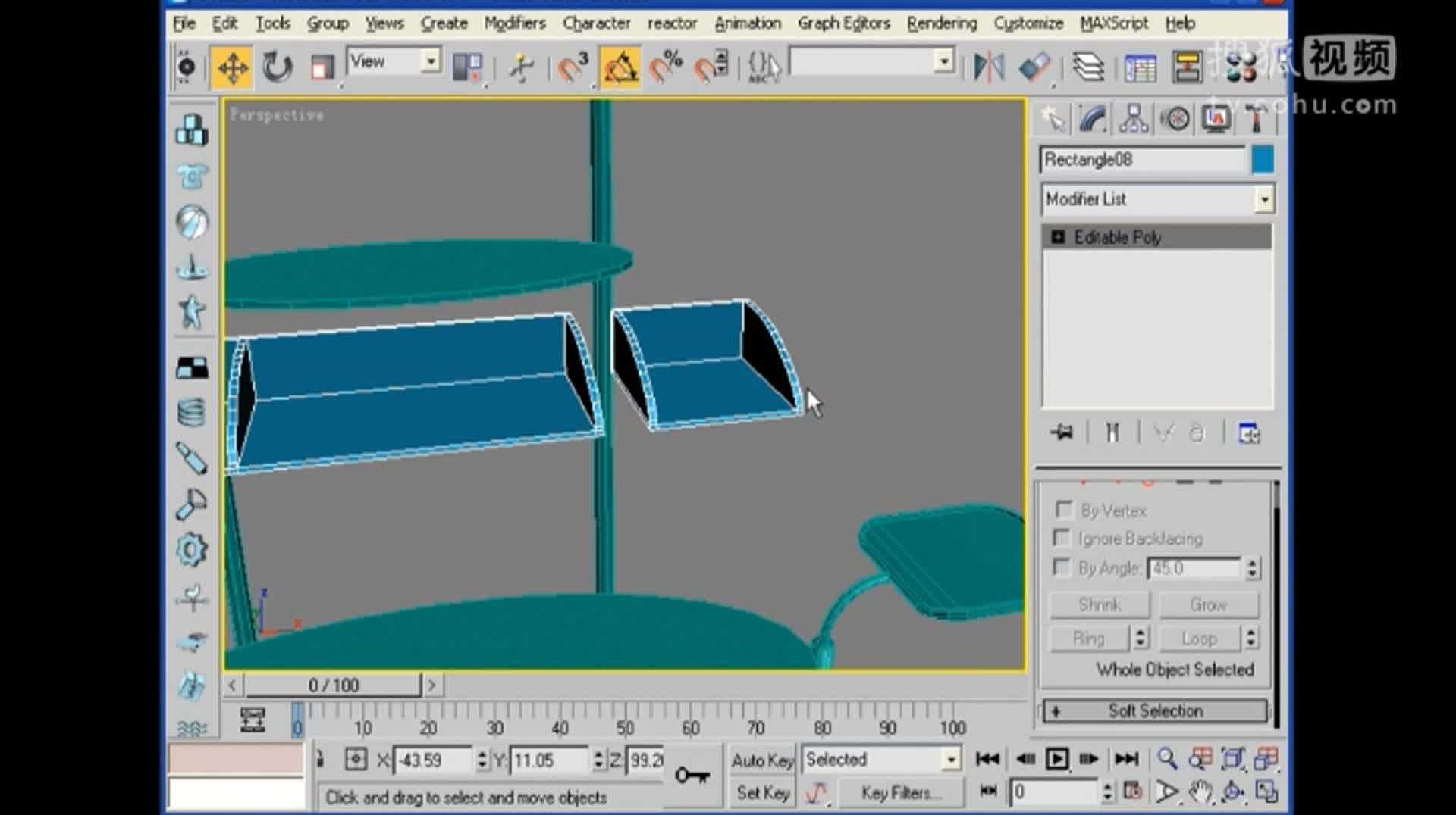 3dmax导入cad之精品建模教程中电脑桌的组合面的建模