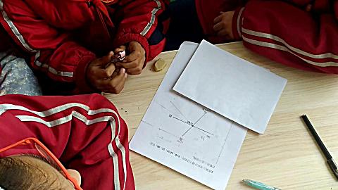 景虎小学学生根据观测结果绘制一天中日影变化图凌云队,因为没有...