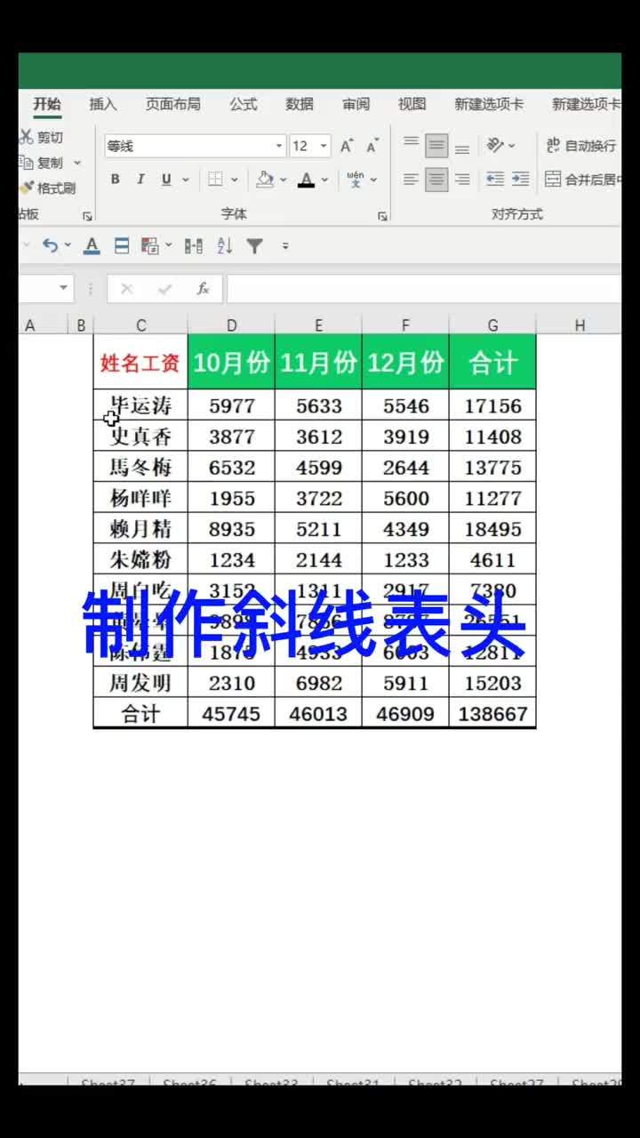 制作斜线表头,这么实用,你学废了吗?
