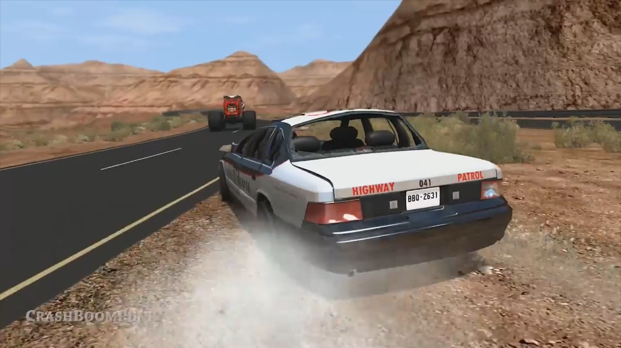 汽车模拟:疯狂的警车追捕汽车,这画面