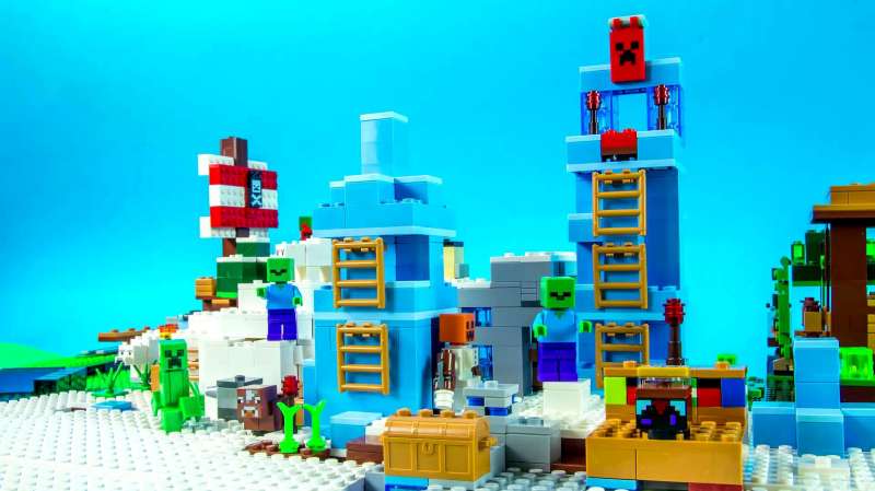 乐高积木定格动画,拼搭我的世界大个僵尸