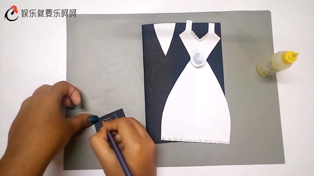 DIY卡片,婚纱礼服设计图案,简单易学,快试试吧!
