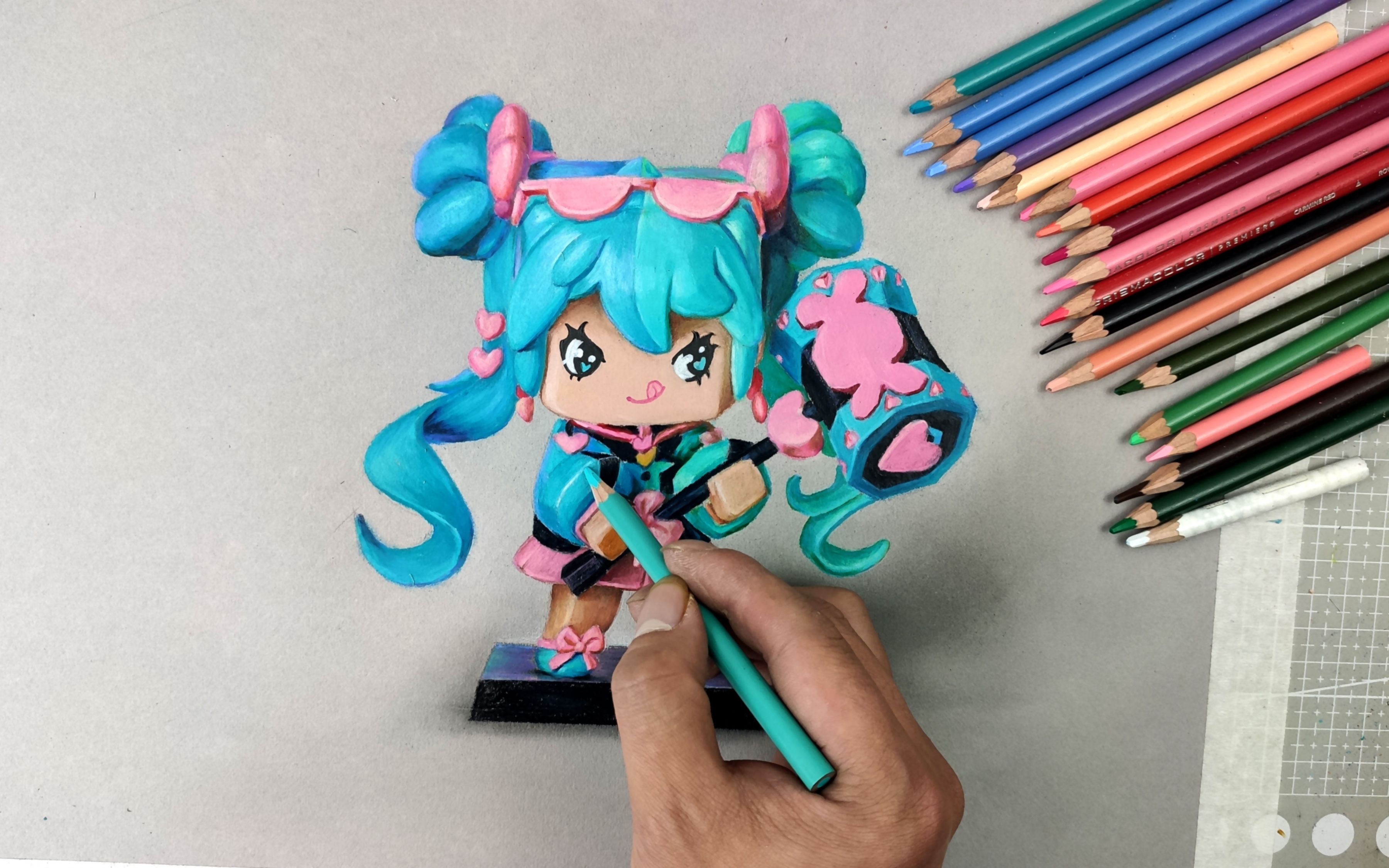 画迷你世界的小艾手办模型!