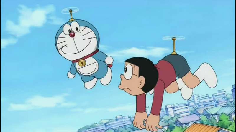 哆啦A梦:大雄把竹蜻蜓装在屁股上,结果只有裤子飞走,笑死