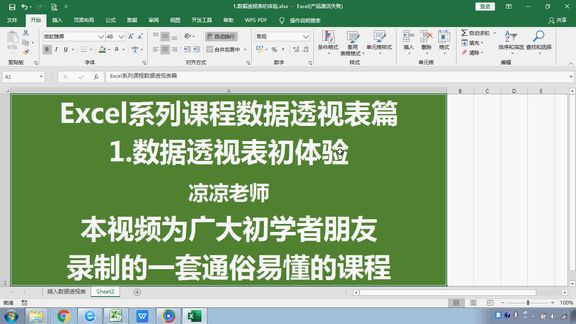 Excel透视表系列课程1.数据透视表初体验(15节)