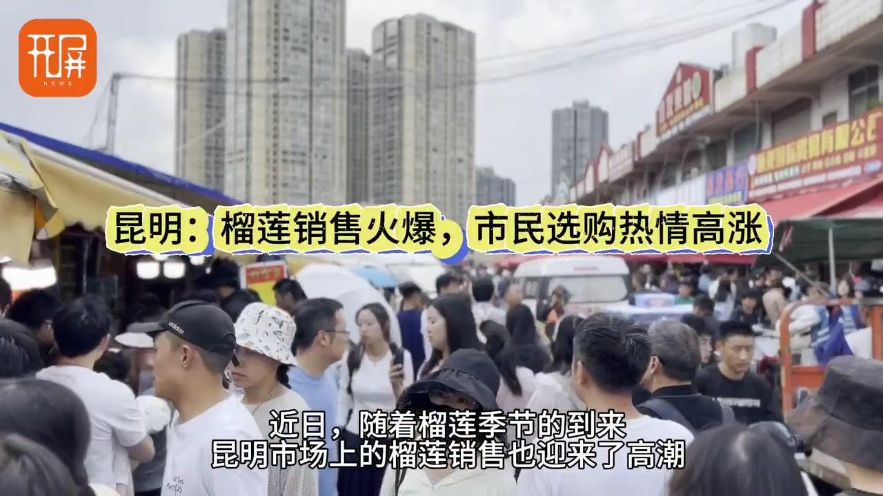 ...摊位上,榴莲品种多样,包括泰国金枕、越南干尧和猫山王等热门品种。...