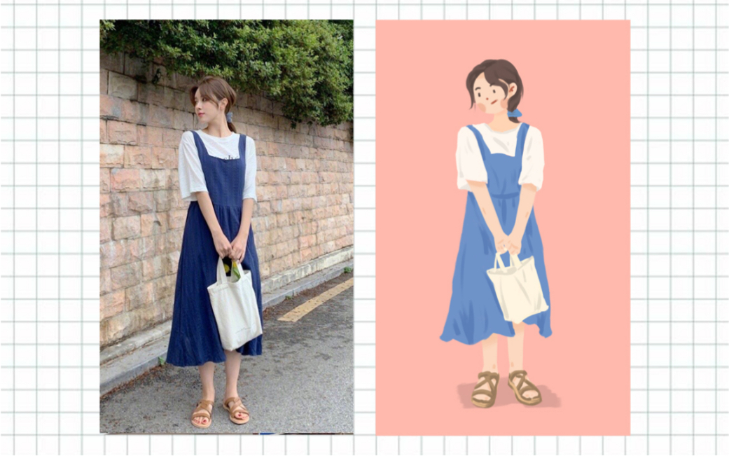 【iPad procreate】新手必学超详细穿搭人物手绘教程/线稿到上色全...