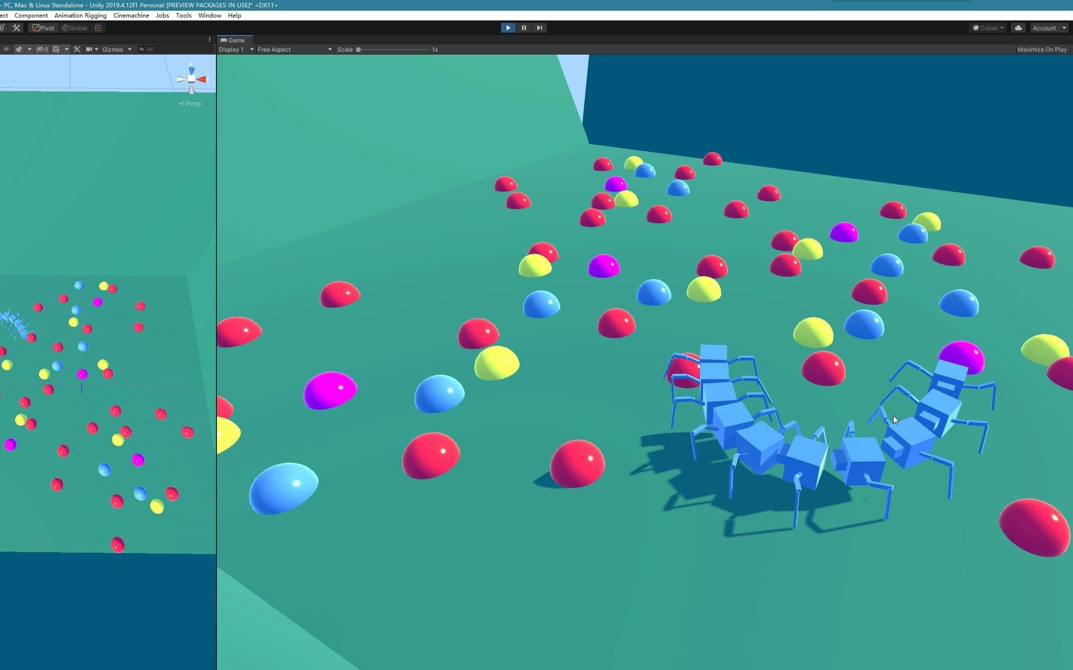 Unity,程序化骨骼动画,测试蜈蚣
