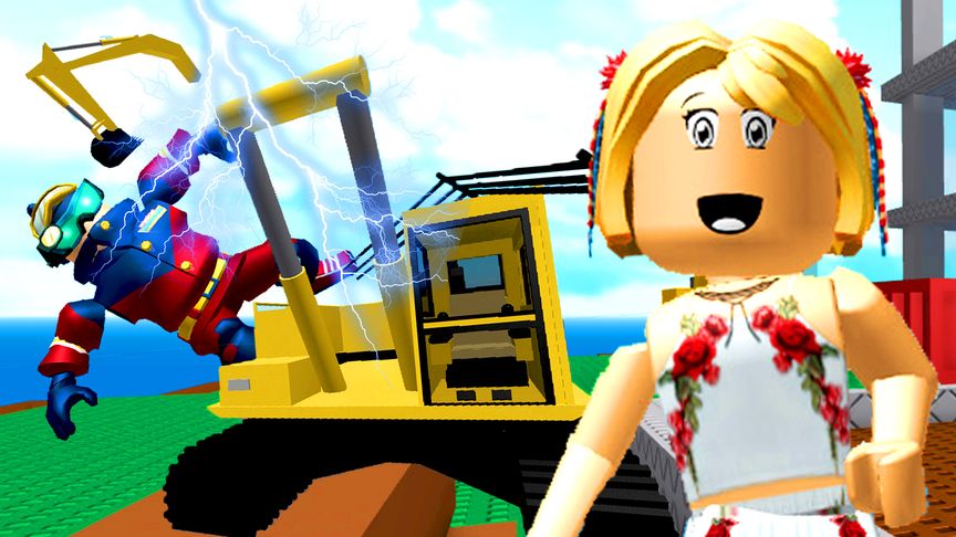 「小熙&屌德斯」自然灾害模拟器 新地图开挖掘机机械臂被劈飞!