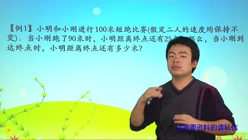小学奥数提高班——行程问题 方程与比例方法例(一)名师讲解