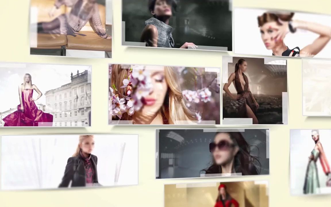 807时尚动感照片墙展示企业标志logo演绎片头ae模板 FCPX pr 视频...