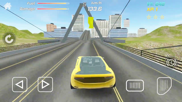 卡通高架桥模拟驾驶跑车小游戏