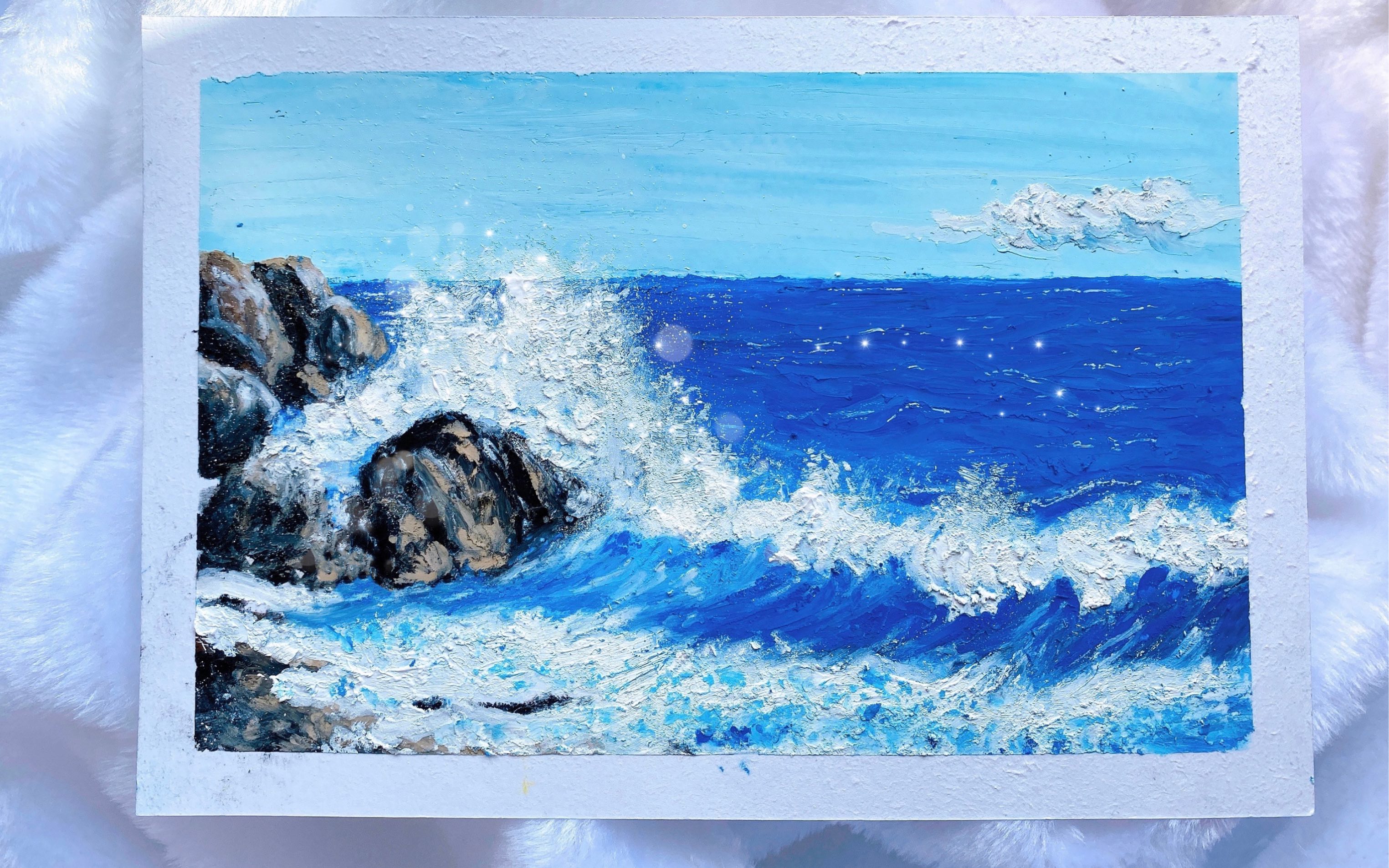 油画棒视频教程 海浪|新手入门 超级详细教程