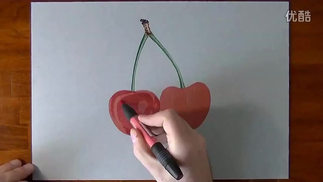 超逼真3D写实樱桃写实绘画教程