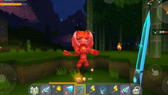 迷你世界 半夜大战野人,没想到野人还骑着狼,咬闹哪样呀?