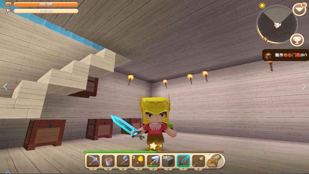 迷你世界 生存冒险 制作地心门框 第43集