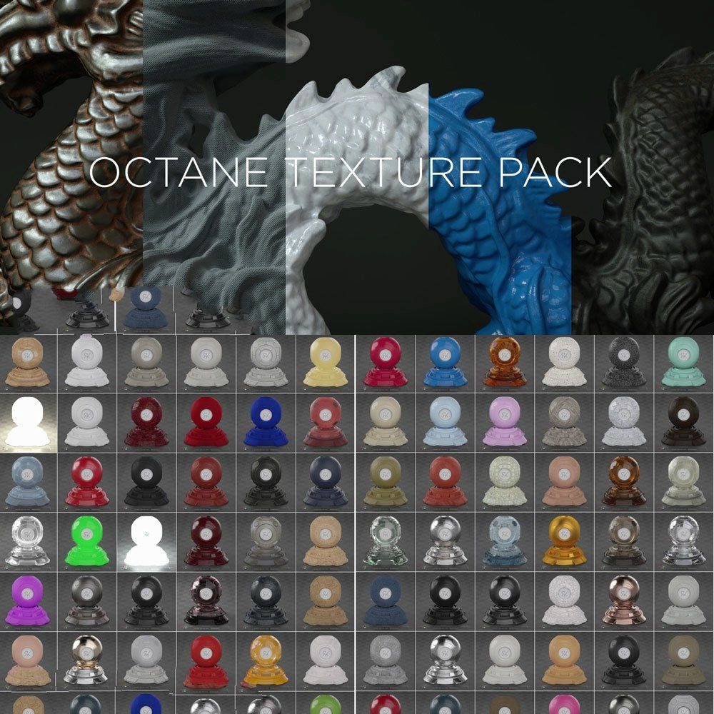 【材质】95组C4D Octane渲染器4K金属木纹矿物塑料纹理材质预设包