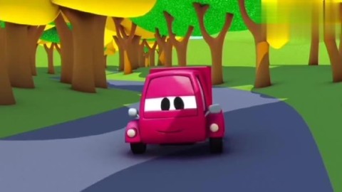 儿童动画,城市工程车动画,小汽车被树砸伤后,救护车把他救走