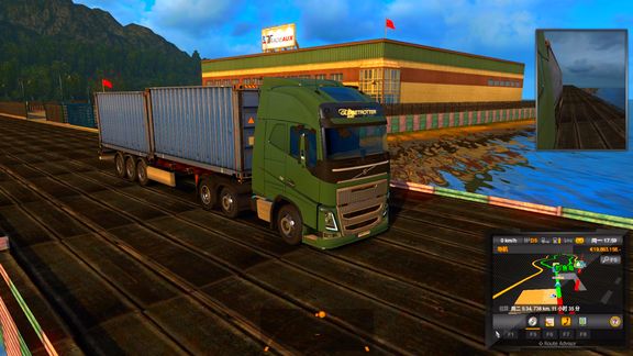 欧洲卡车模拟2:驾驶卡车来到了钓鱼岛,这路太难走了