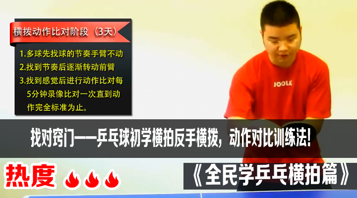 第53集:找对窍门乒乓球初学横拍反手横拨,动作对比训练法!