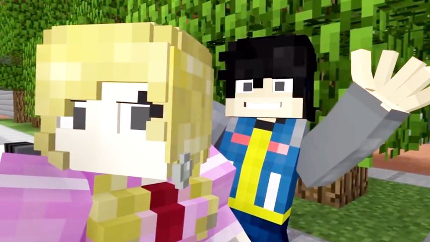 MC我的世界动画《僵尸袭击》全集,韩国人做的妹子都是化了妆的