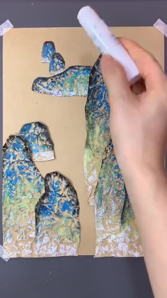 教你用最简单的方式,画一副创意山水画