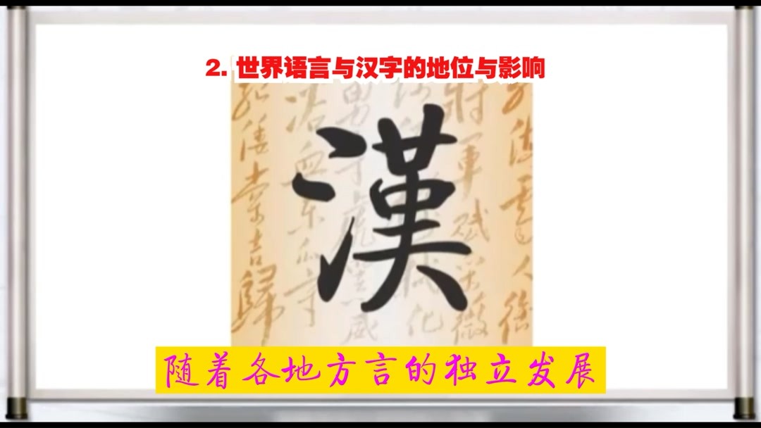 2 .汉字在世界的地位与影响(二)