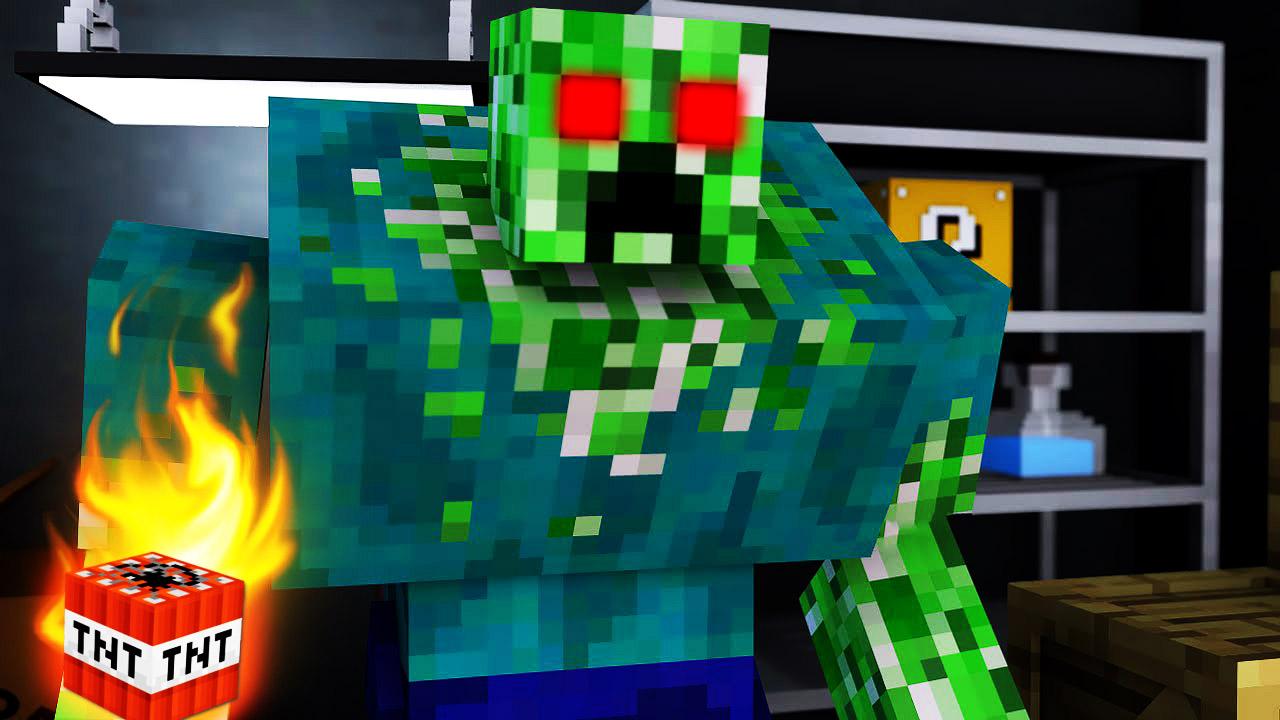 我的世界超真实《国庆长点儿心》02 TNT炸弹僵尸背着苦力怕幸运方块...