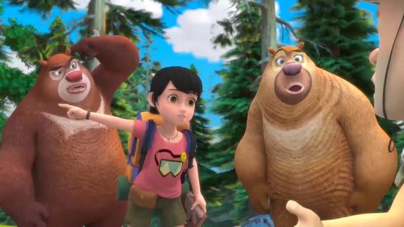 熊出没之探险日记:意见不合,光头强吓唬赵琳和熊大熊二!