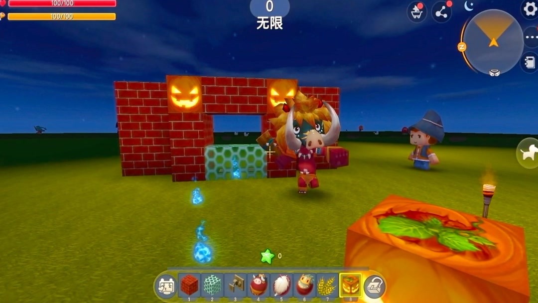 迷你世界飞龙解说:一分钟教你做生物触碰方块防怪门