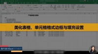 Excel 表格制作入门视频教程 第19集 美化表格,单元格格式边框与填充...