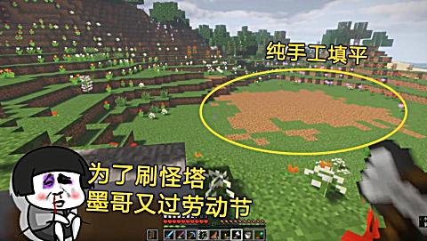 我的世界 据说这样能提高刷怪塔效率, 墨哥二话不说填平一块地