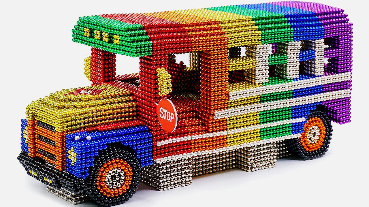 如何使用巴克球磁铁制作校车