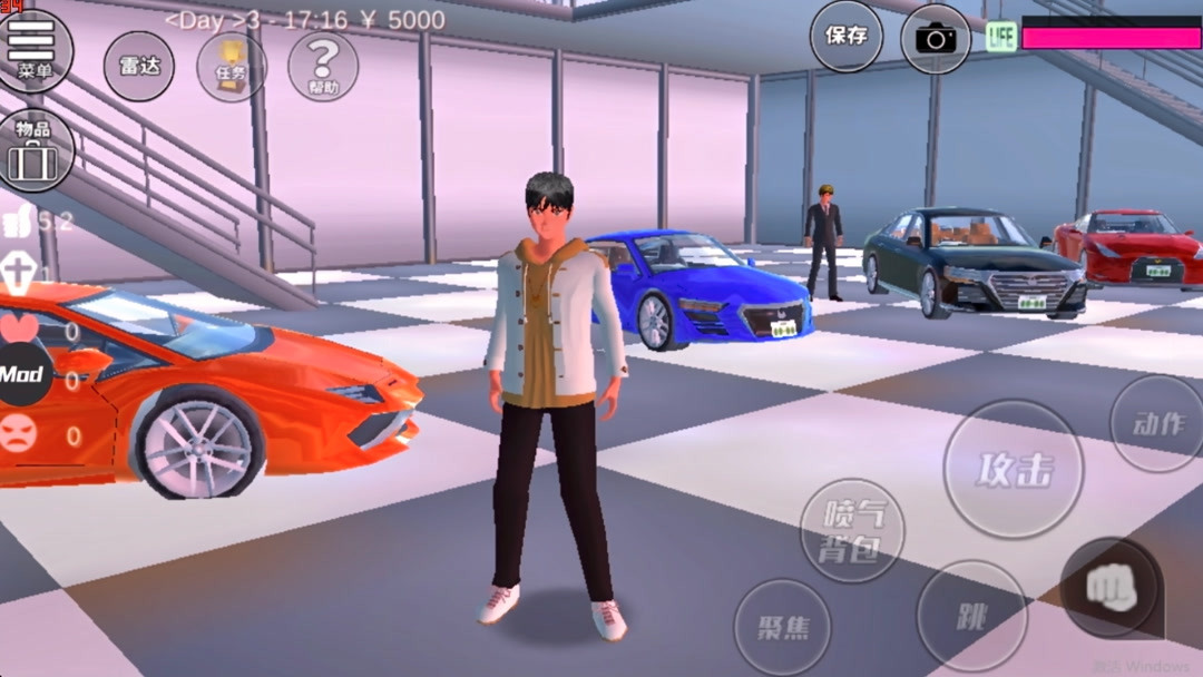 樱花校园模拟器:更新之后发现汽车4S店多了一辆红色超跑,好喜欢