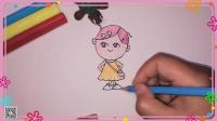小美简笔画 卡通人物简笔画 简笔画教程 卡通小女孩