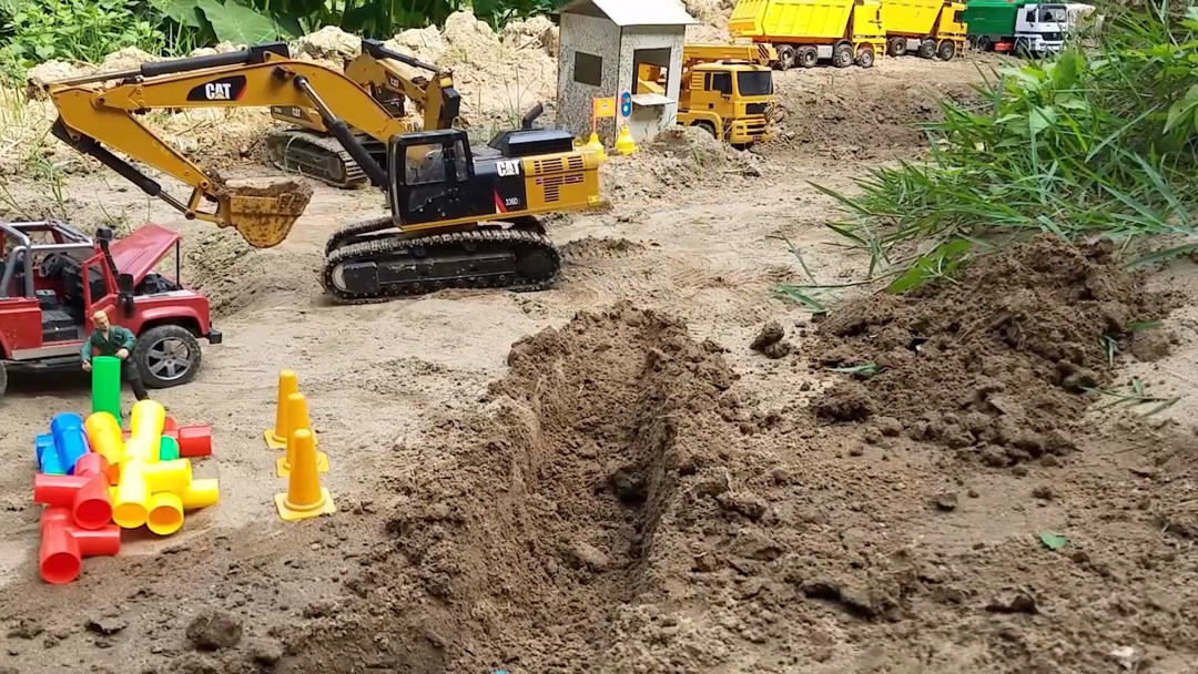 户外施工工程车 第147集 工程车修建地下管道