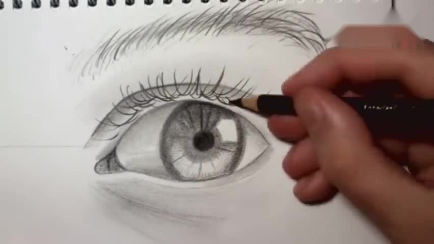 大神素描绘画视频教程:眼睛的细节刻画