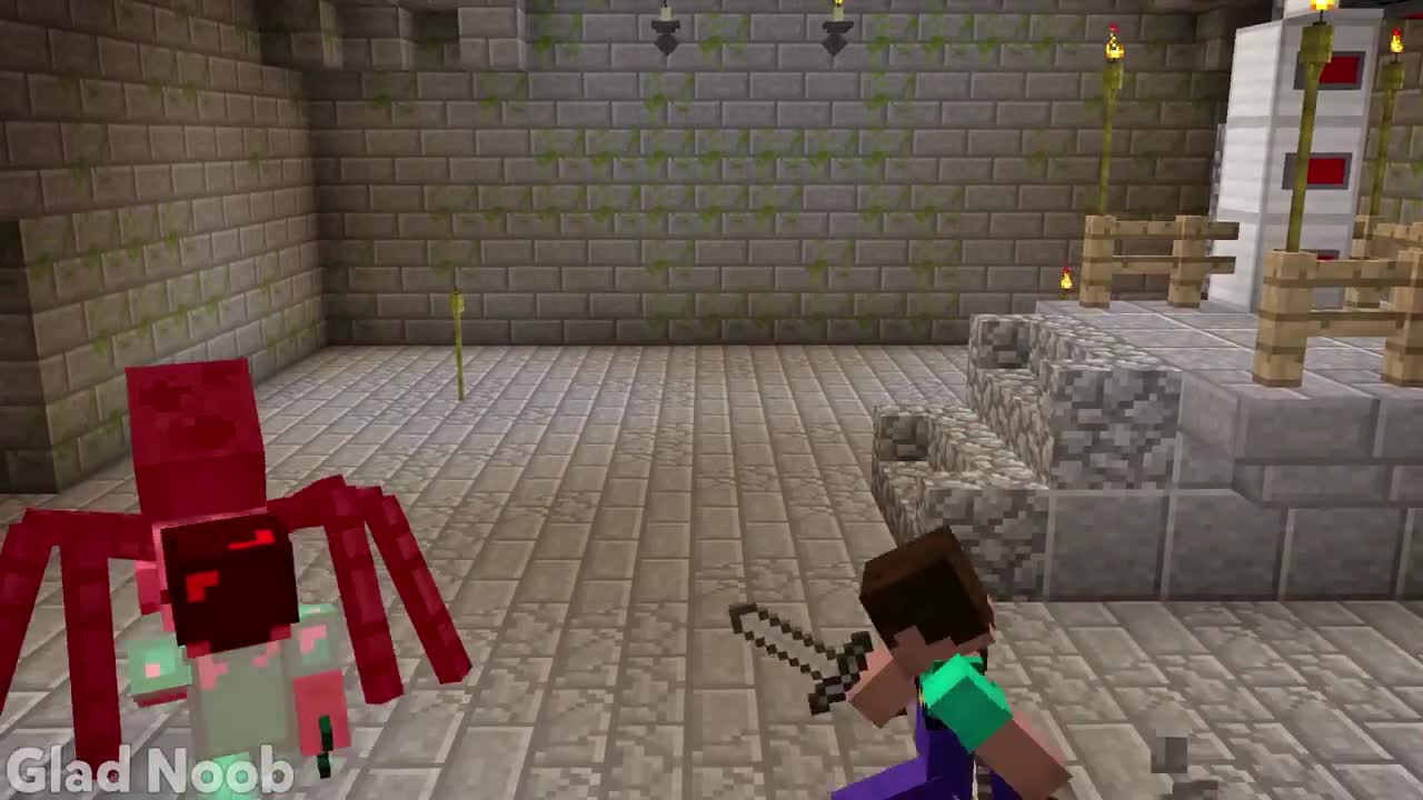 我的世界MC动画-新手对专业攻击新的僵尸怪物