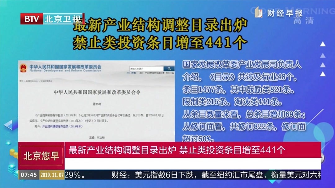 最新产业结构调整目录出炉 禁止类投资条目增至441个