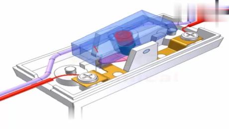 动画展示,两种老式按压开关的机械原理,能看懂的年龄都不小了