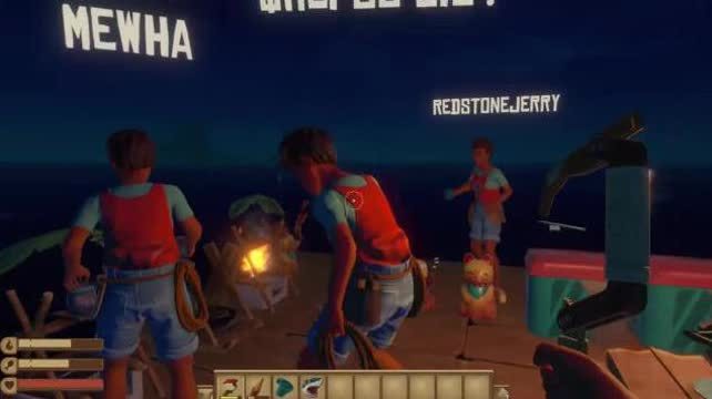 我的世界小白解说木筏求生03新来了一位杀鱼专家