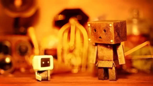 定格动画-可爱的方块人人偶玩具