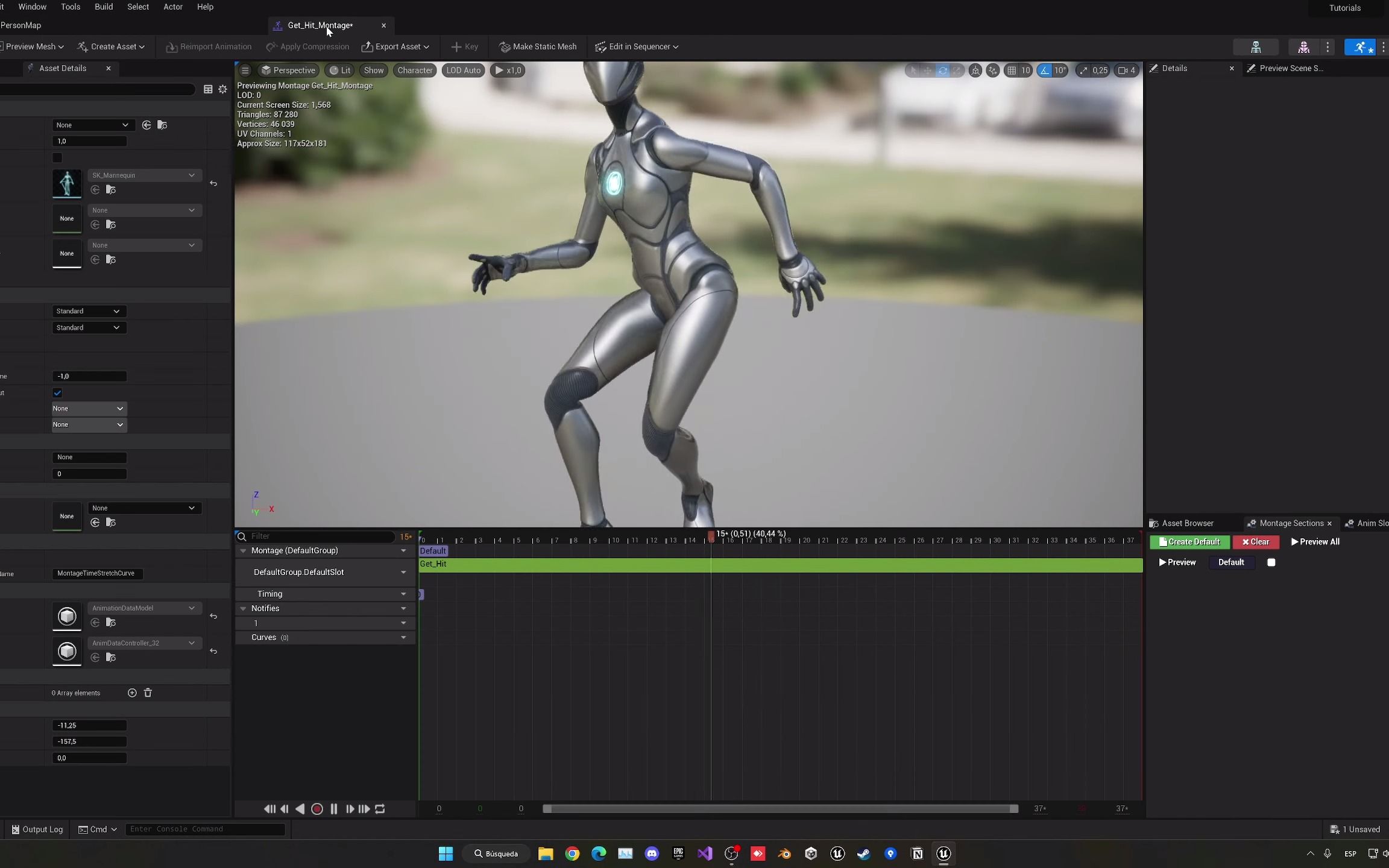 Unreal Engine 5 制作当玩家被击中时,角色的被击中反应