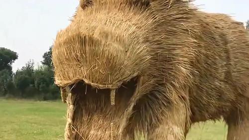 村民用稻草也能编织成,各种栩栩如生的动物,能看出来是什么动物吗?