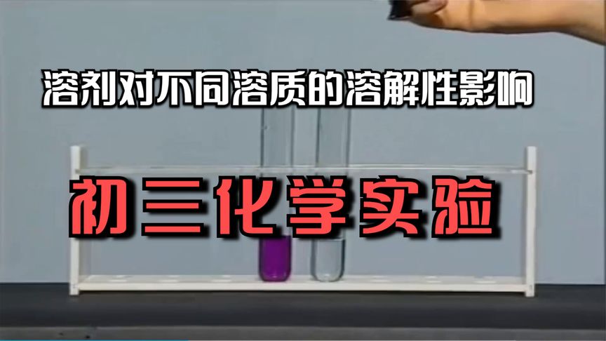 《初三化学》实验9-2:溶剂对不同溶质的溶解性影响