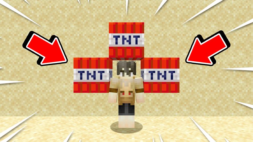 我的世界两个TNT引爆另一个TNT形成击杀?超强神操作形成三连炸!