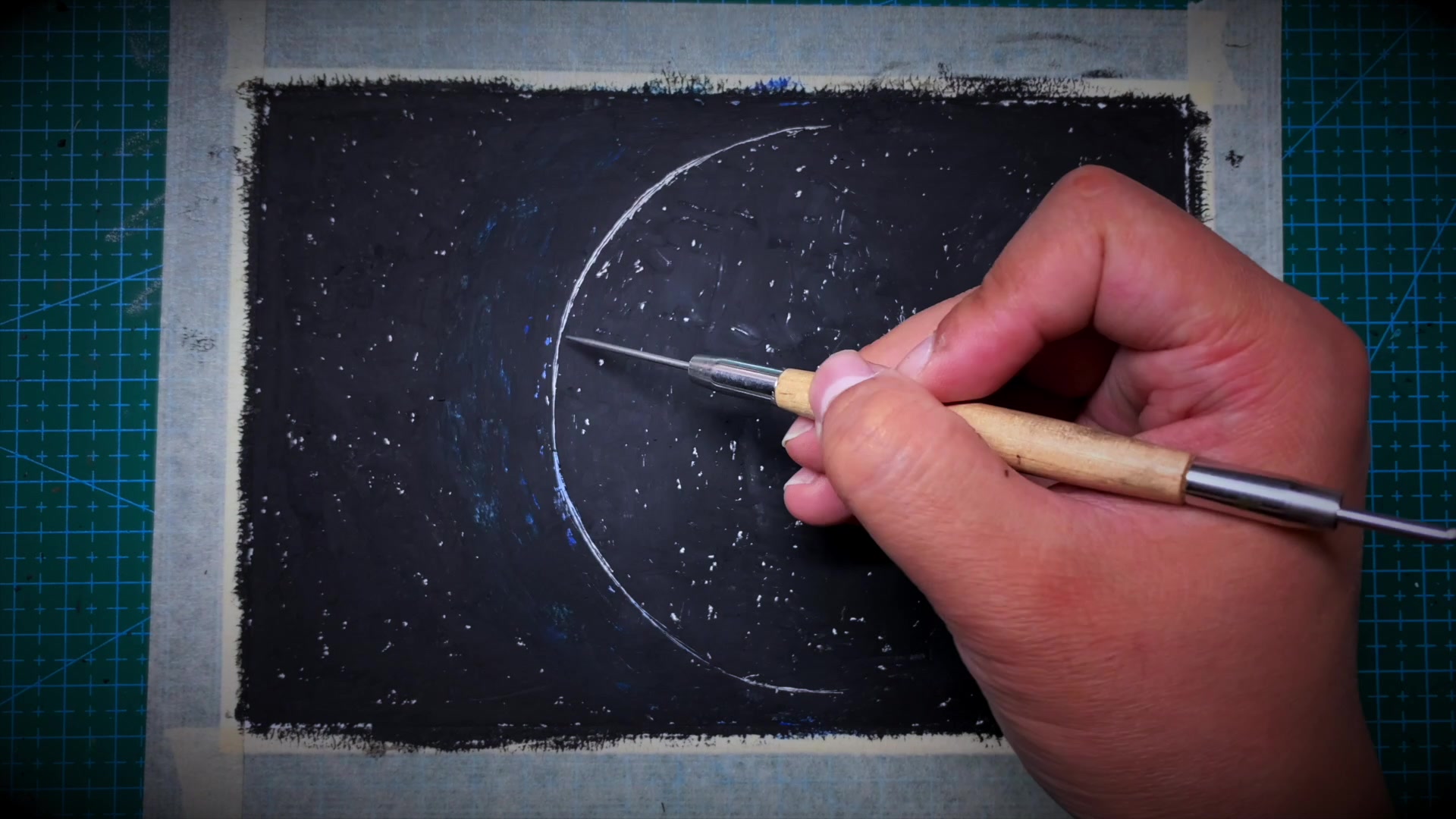 【绍爷绘画】刮刮刮油画棒「月球」