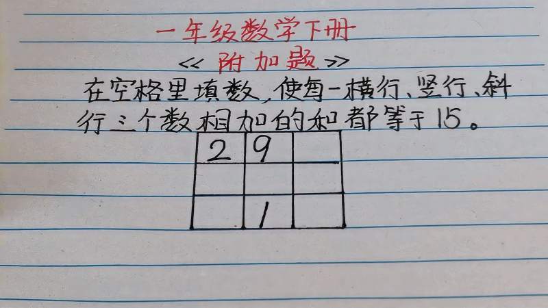 一年级数学下册:期末经常出现的附加题